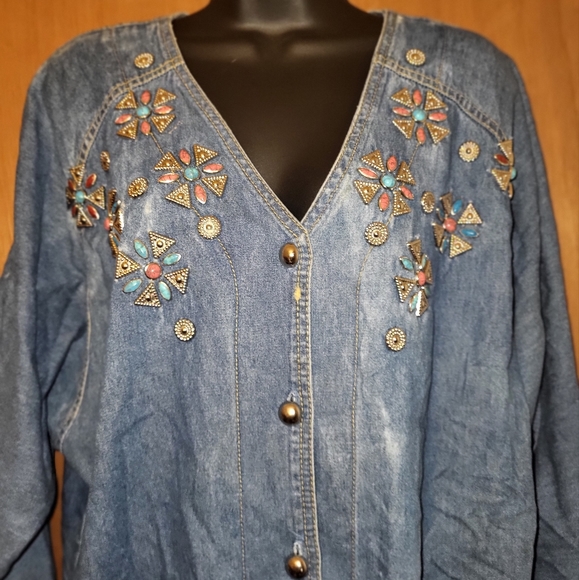 Bingo | Tops | Vintage Denim Oversize Top By Bingo | Poshmark
